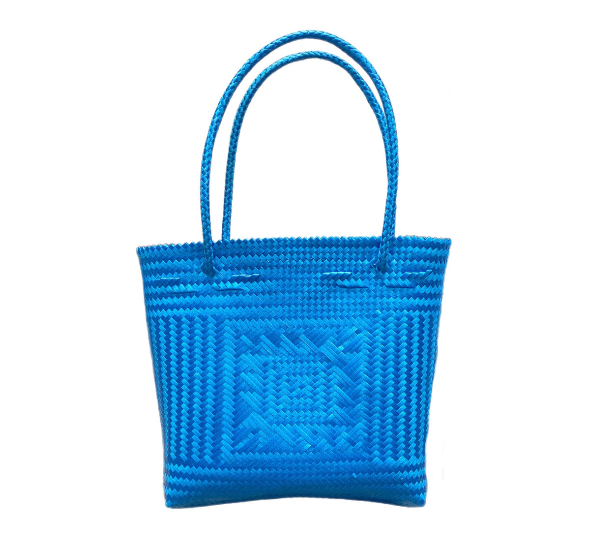 Woven Tote- Medium - Blue – Larkin Lane