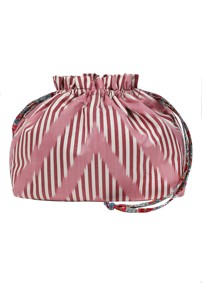 Stanwich Silk Ikat Party Purse - Pink, Claret – Larkin Lane