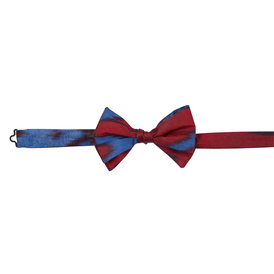 Rowan Silk Ikat Bow Tie - Red, Blue – Larkin Lane