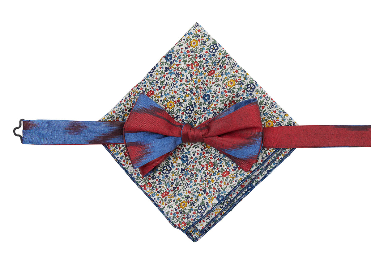 Rowan Bow Tie + Liberty of London Pocket Square Gift Set – Larkin Lane